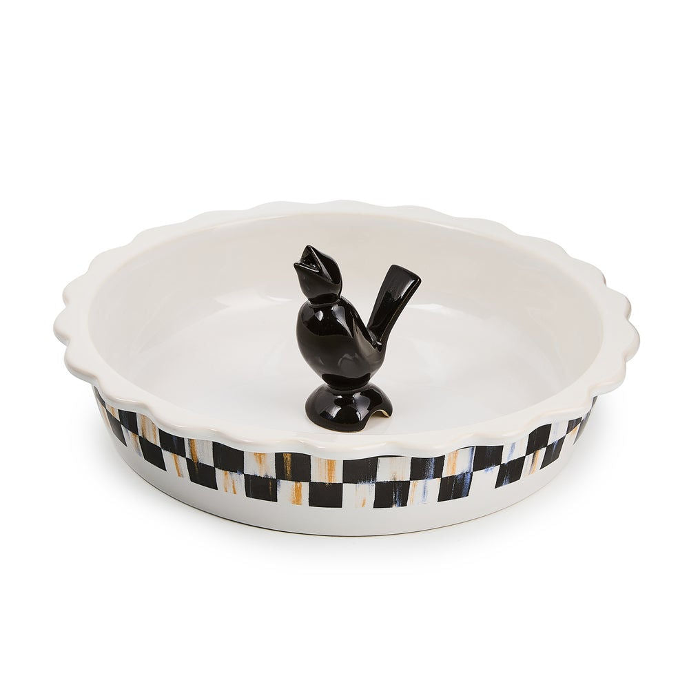Courtly Check Everyday Pie Plate with Pie Bird Mackenzie-Childs ...