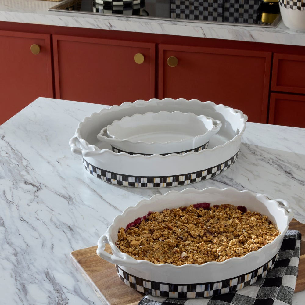 Courtly Check Everyday Small Oval Baker Mackenzie-Childs – |VESIMI Design|