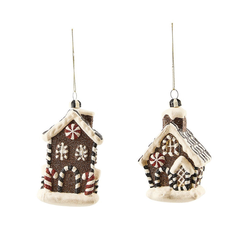 Gingerbread Glass House Ornaments, Set of 2 by MacKenzie-Childs ...