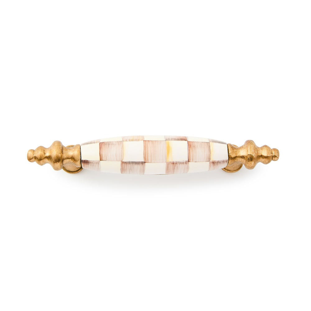 MacKenzie-Childs Mocha Check Brass Drawer Pull – |VESIMI Design|