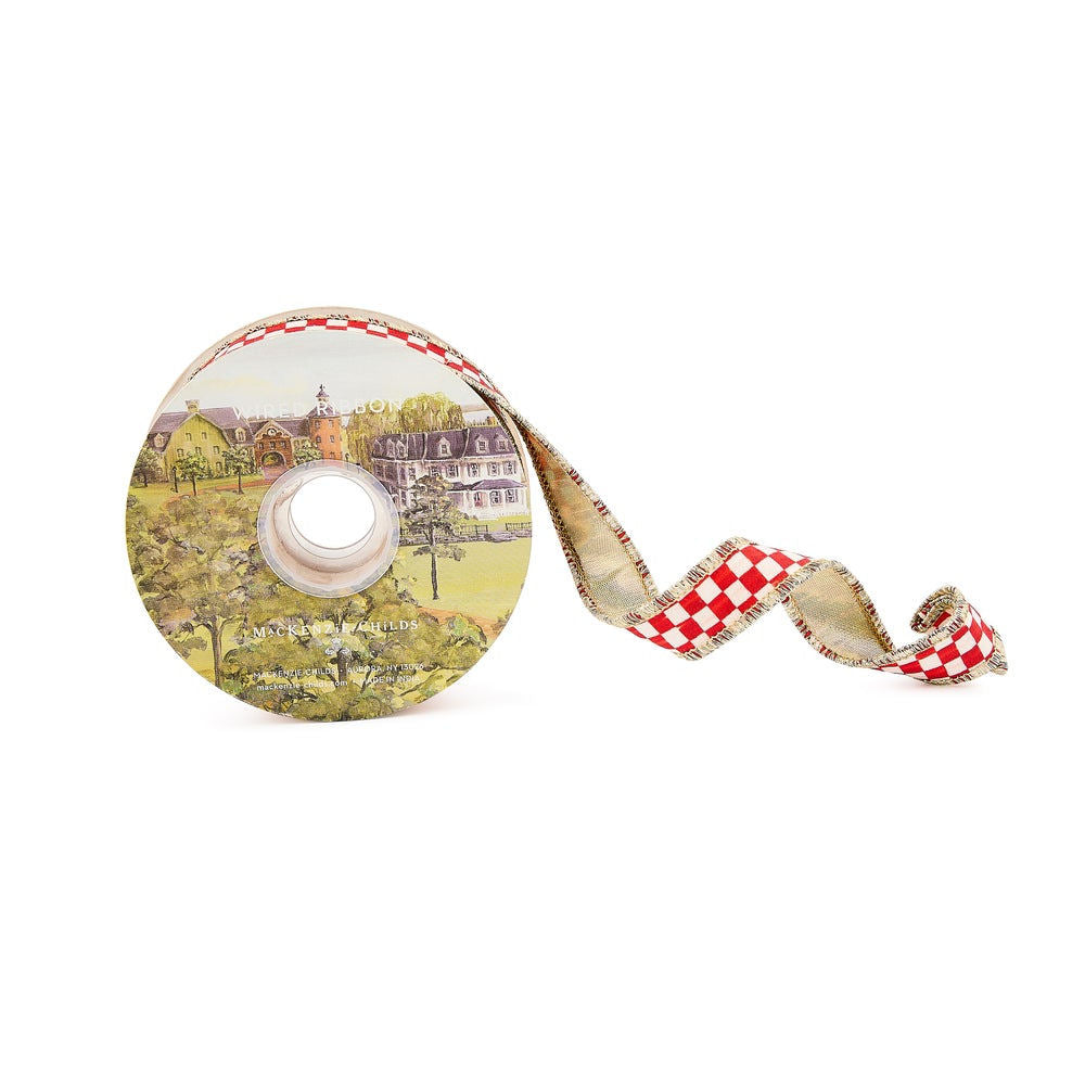 Red Check 1" Ribbon MacKenzie-Childs Europe – |VESIMI Design|