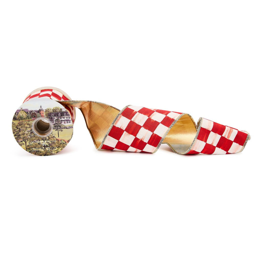 Red Check 4" Ribbon MacKenzie-Childs Europe – |VESIMI Design|