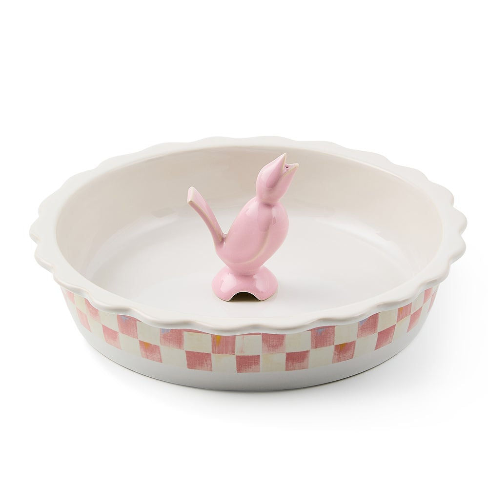 Rosy Check Everyday Pie Plate with Pie Bird – |VESIMI Design|