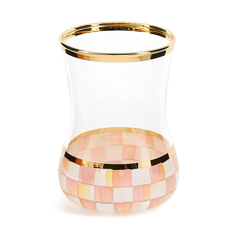 Rosy Check Tea Glass by MacKenzie-Childs – |VESIMI Design|