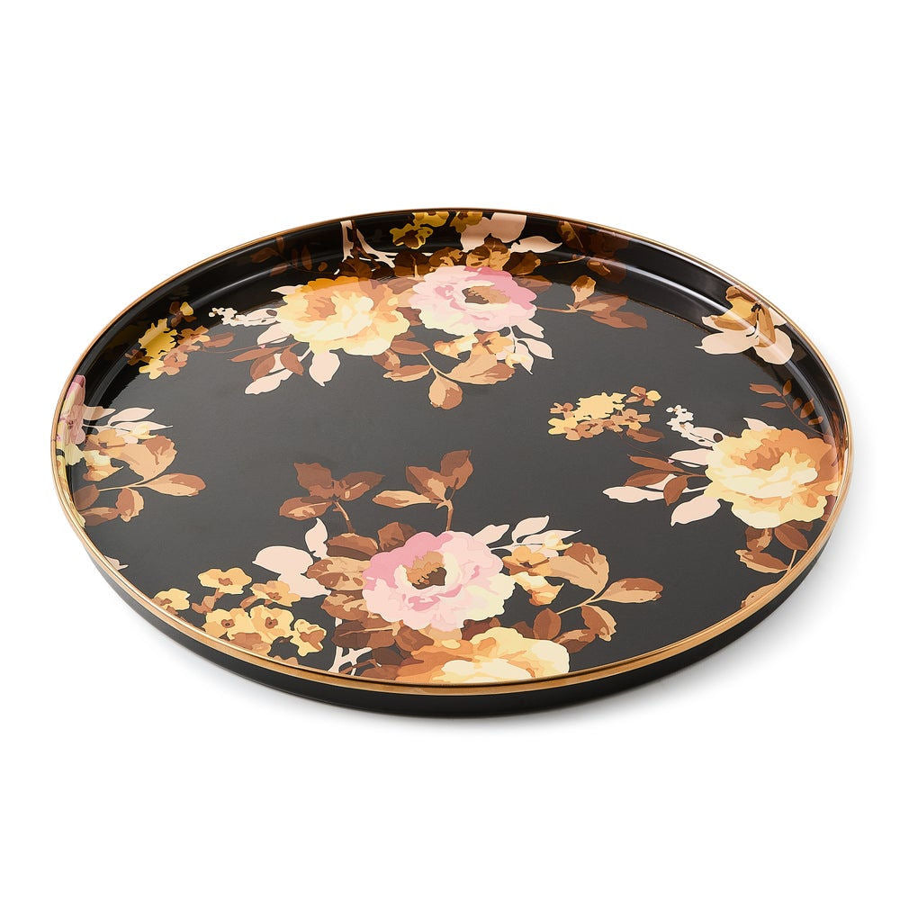 Wild Rose Brown Round Tray MacKenzie-Childs Europe – |VESIMI Design|