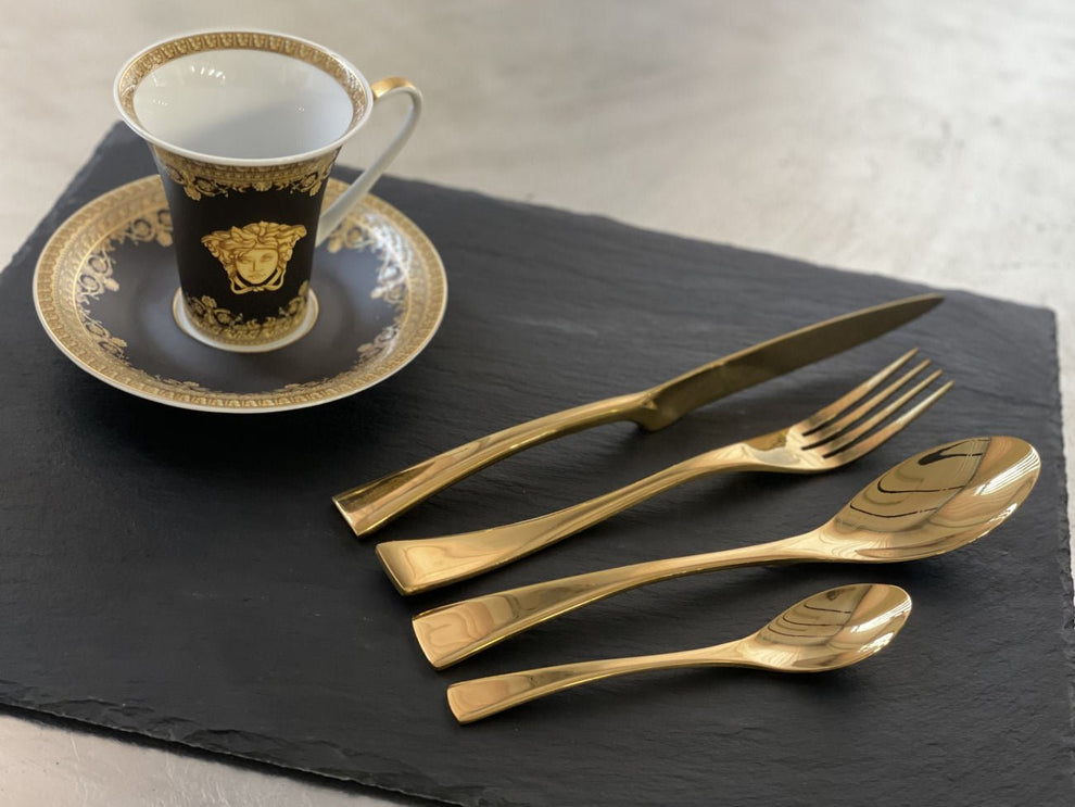 1 Set of Luxury Gold Stainless Steel Design Cutlery – |VESIMI Design|