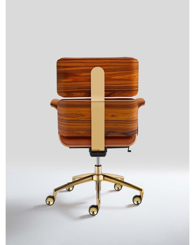 Armadillo Luxury Office Armchair 24 Carats Gold Plated / Nabuk Leather ...