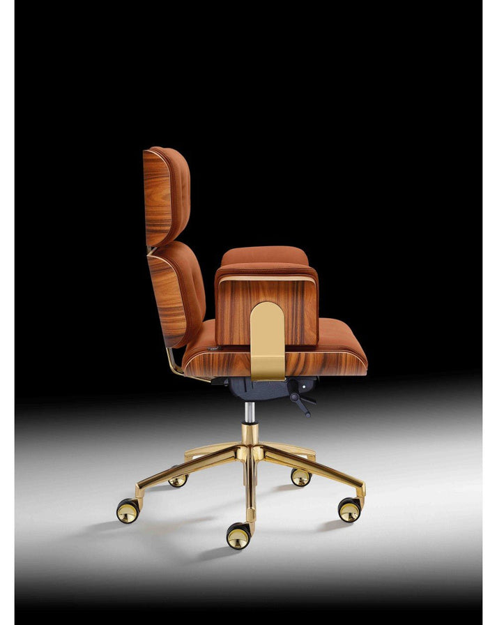 Armadillo Luxury Office Armchair 24 Carats Gold Plated / Nabuk Leather ...