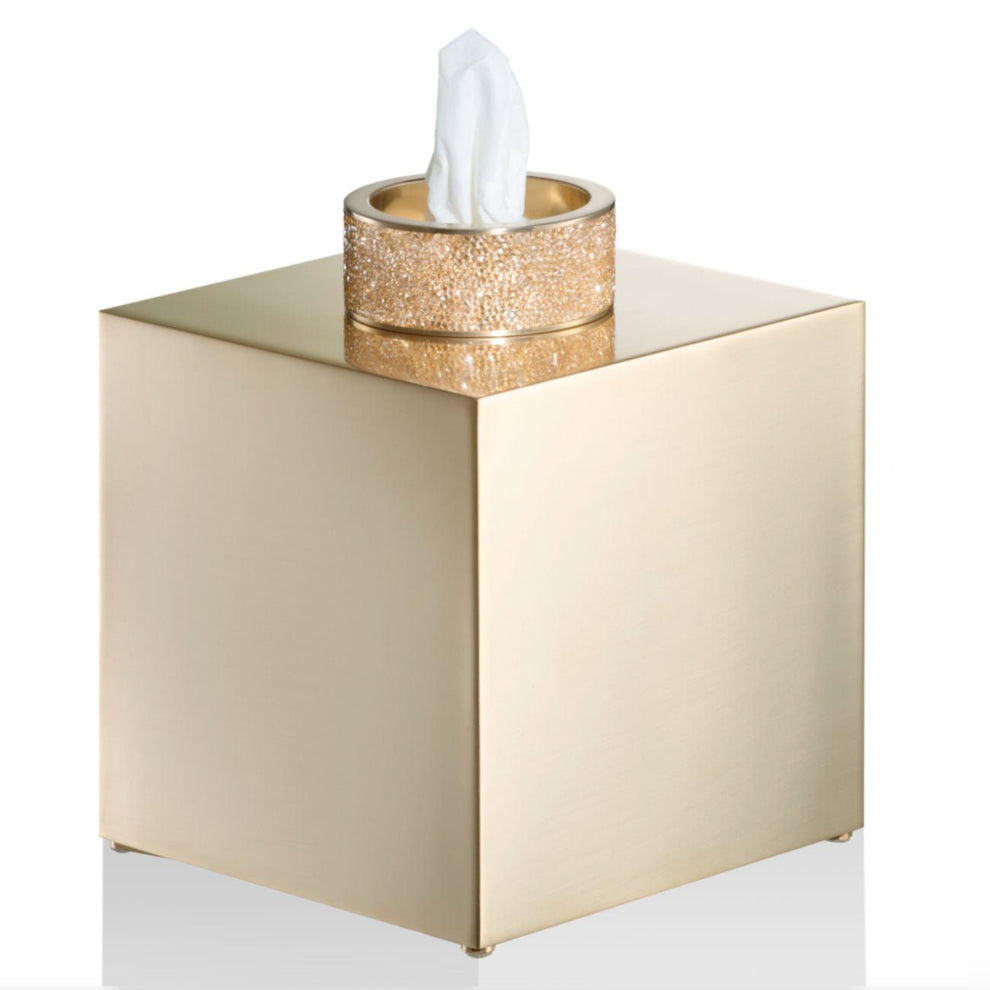 Luxury Matt Gold Tissue Box Swarowski® Crystal – |VESIMI Design|