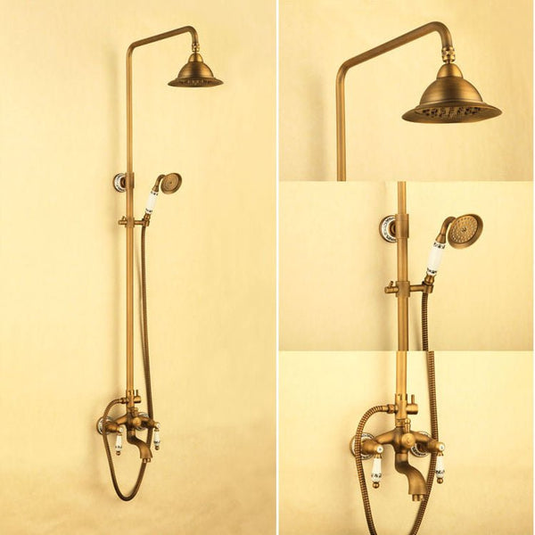 Unlacquered Rustic Antique Brass Telephone Style Shower – |VESIMI Design|